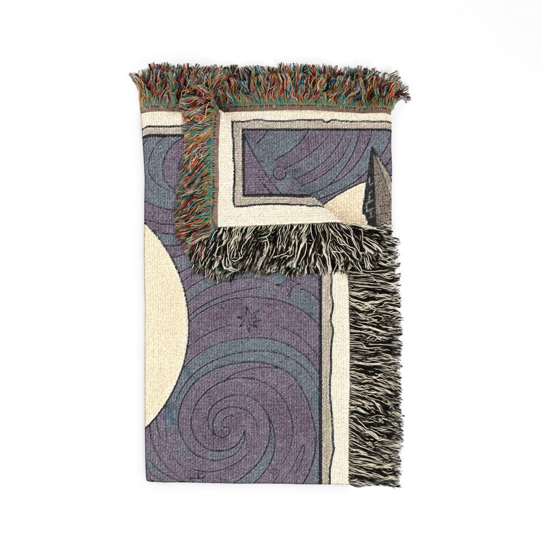 Wizard Tower Woven Blanket - Van Gogh Style Tapestry - Fantasy Castle ...