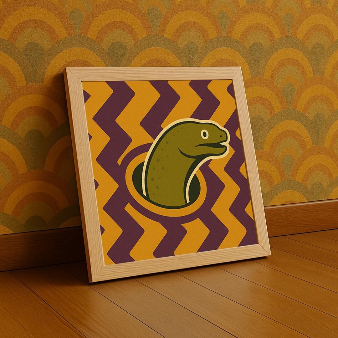 Moray Eel Art Print – 70s Retro Boho Illustration - Etsy