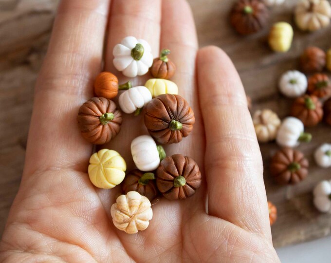 Miniature Pumpkins for Halloween 6 Pcs 1:12 Scale for Dollhouse, Rustic ...