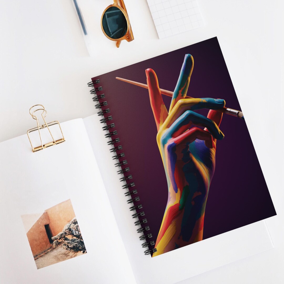 Colorful Artist's Spiral Notebook - Ruled Line, Creative Journal, Gift ...
