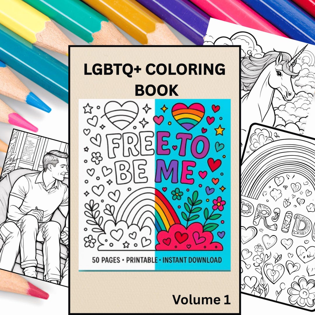 LGBTQ+ Pride Coloring Book: 50 Pages of Affirmations (printable PDF) - Etsy