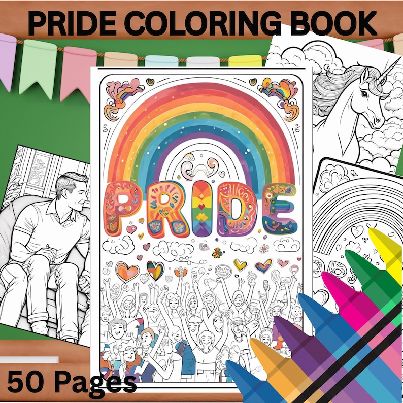 Pride Coloring Book | 50 Page Printable Digital Download| Affirmation ...
