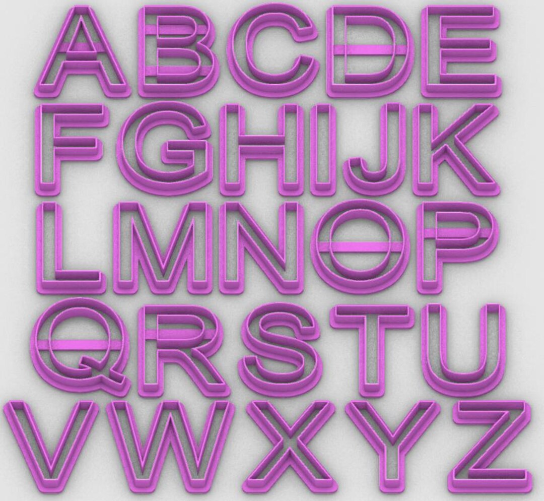Alphabet Letters Font - Cookie Cutters (cutter - Stamps), Polymer Clay ...