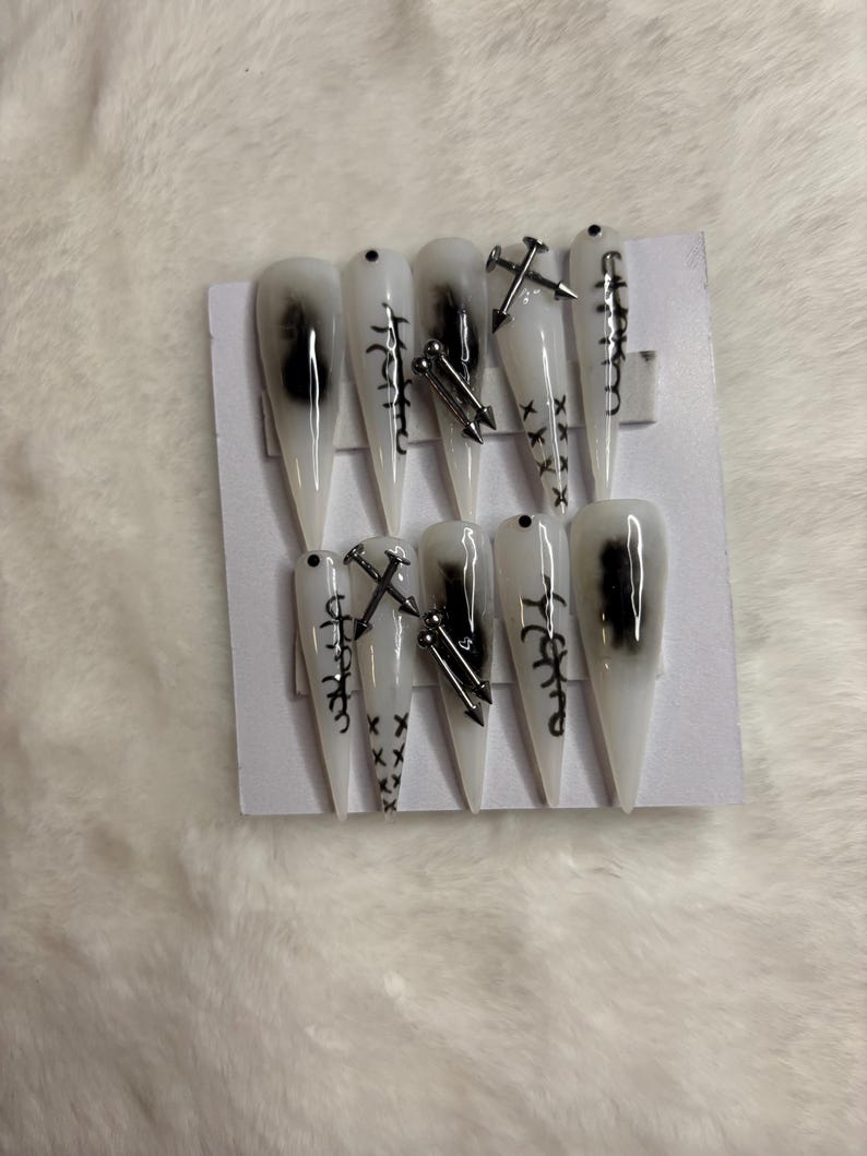 Punk Press on Nails - Etsy