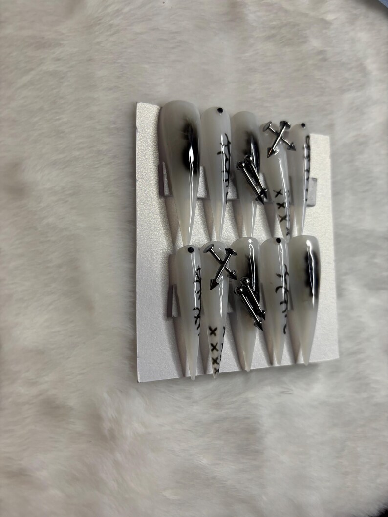 Punk Press on Nails - Etsy