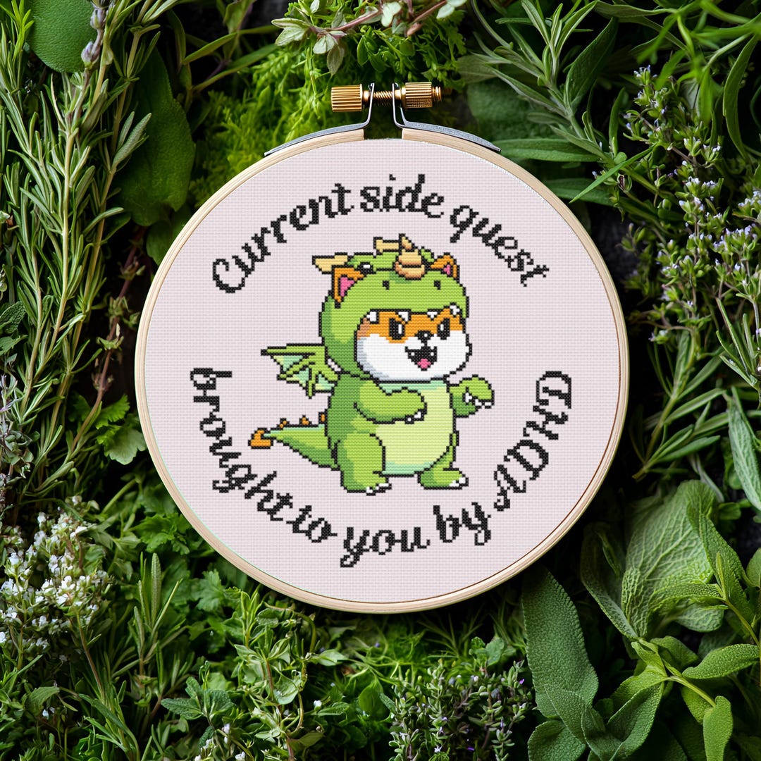 ADHD Side Quest Cross Stitch Pattern PDF - Instant Download Digital ...