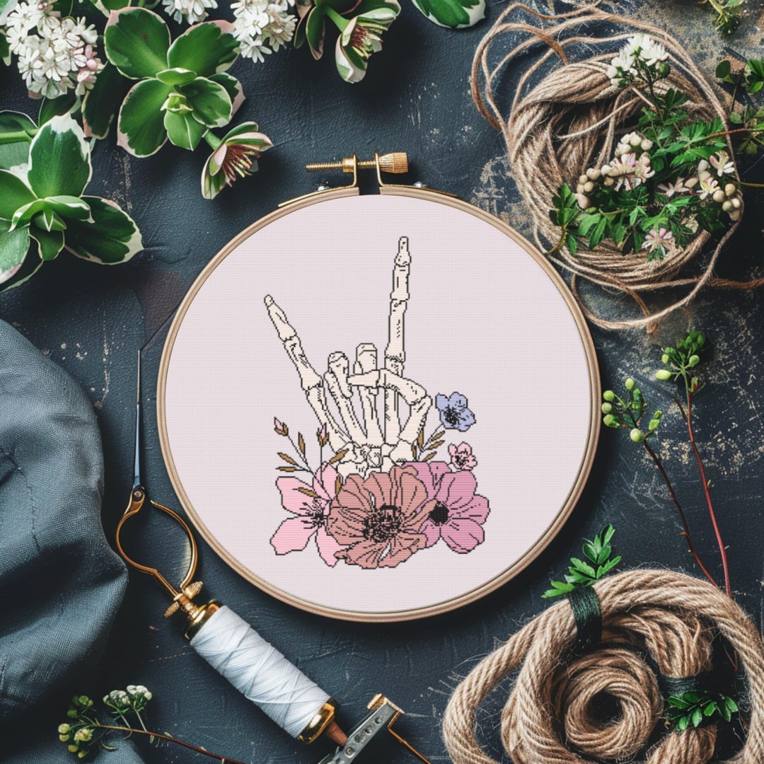 Rock on Cross Stitch Pattern PDF - Instant Download Digital Pattern - Etsy