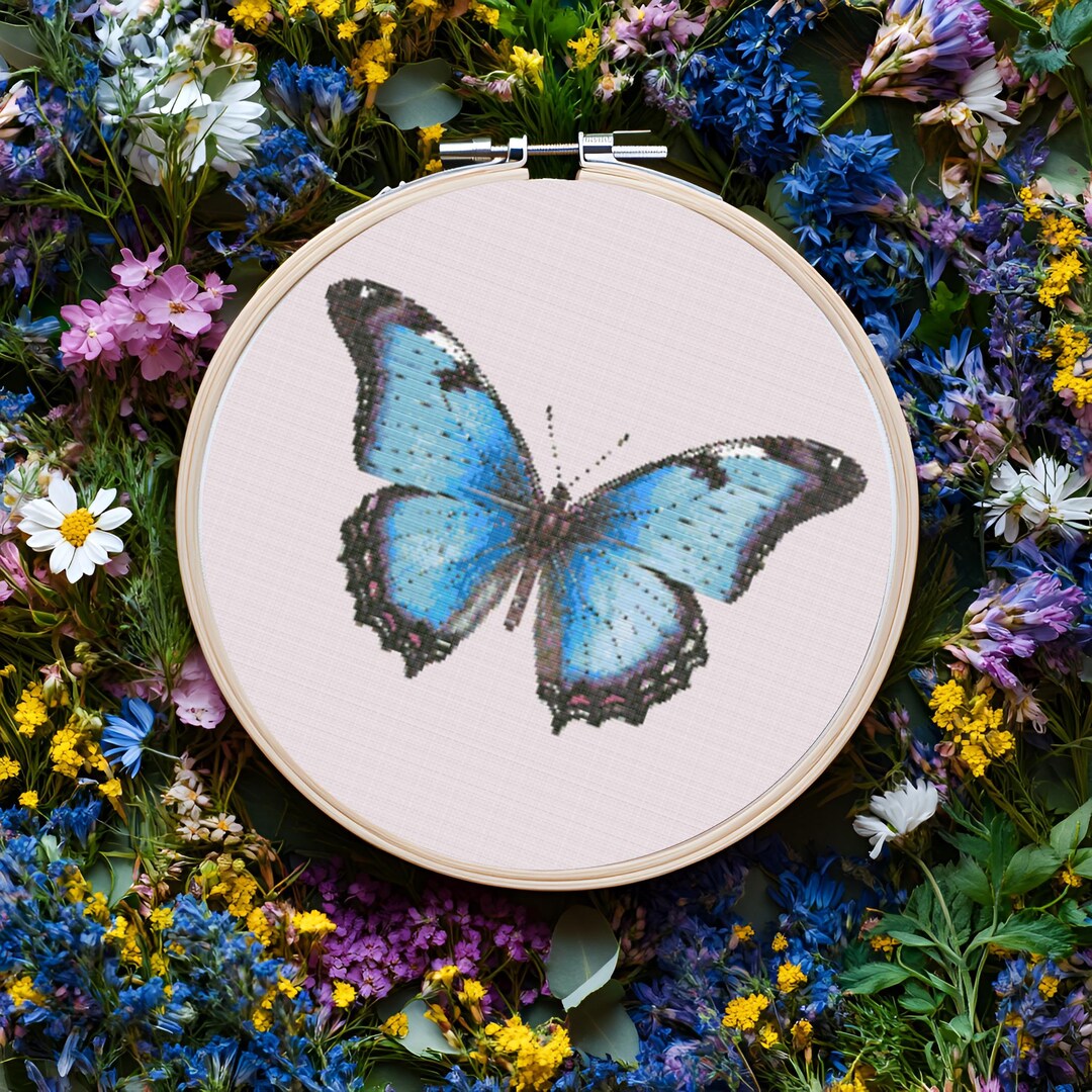 Blue Morpho Butterfly Cross Stitch Pattern PDF - Instant Download ...