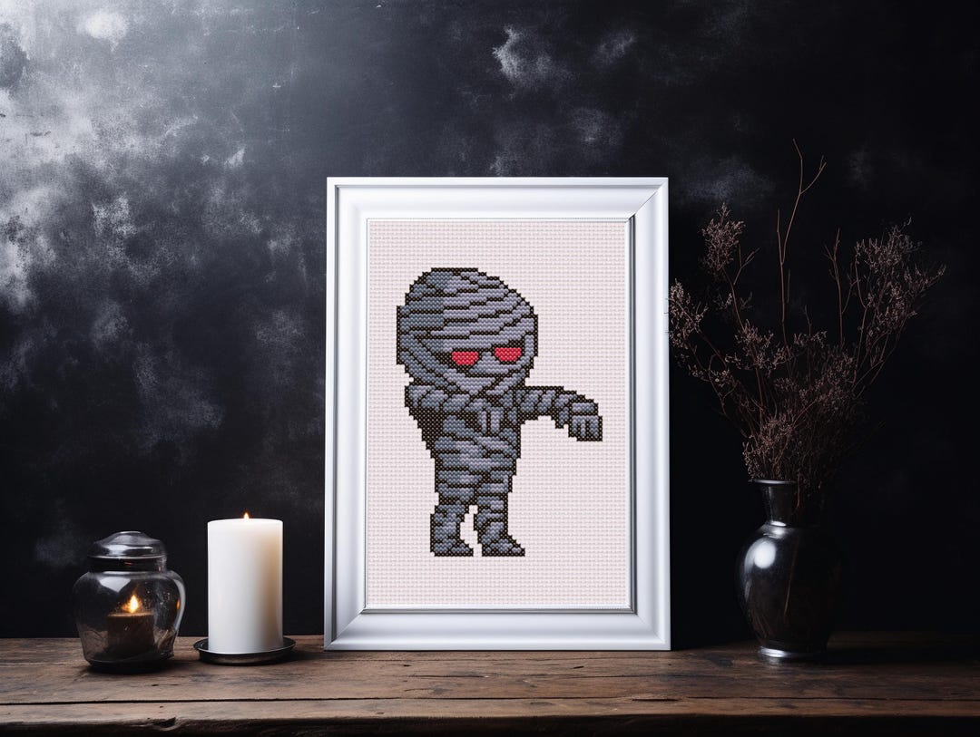 Spooky Mummy Cross Stitch Pattern PDF - Instant Download Digital ...