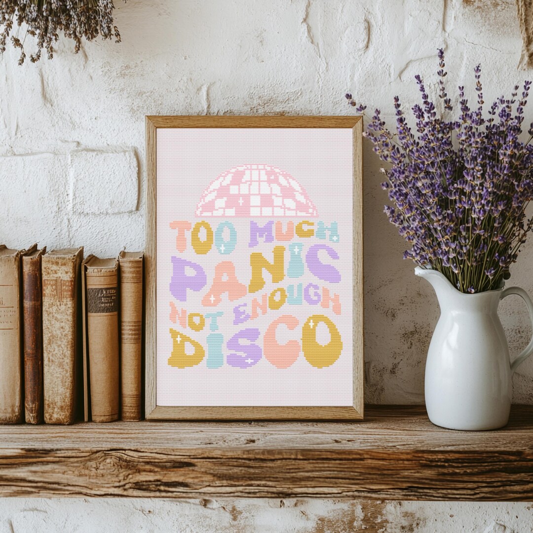 Too Much Panic Cross Stitch Pattern PDF - Instant Download Digital ...