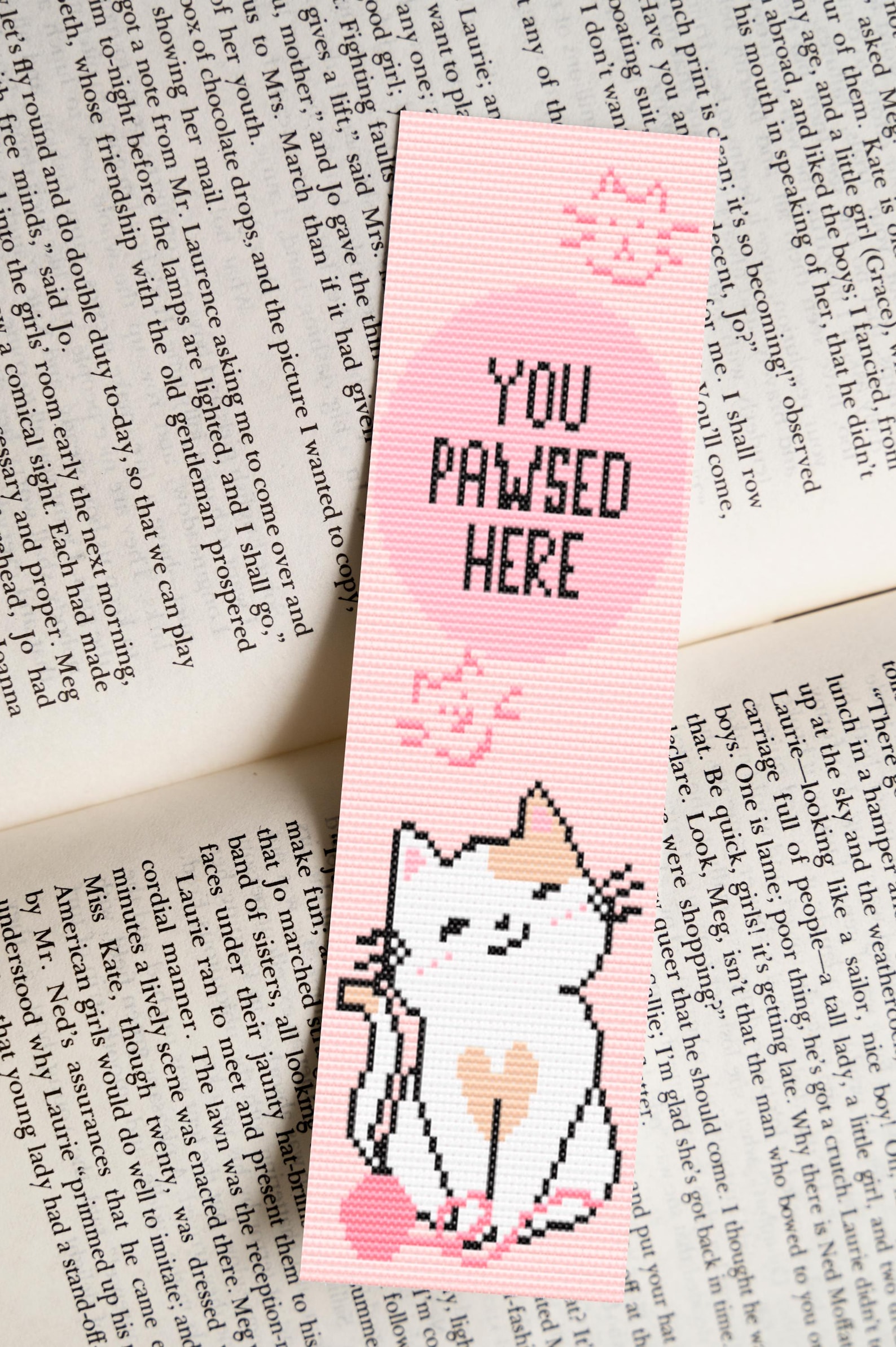 You Pawsed Here Bookmark Cross Stitch Pattern PDF - Instant Download ...