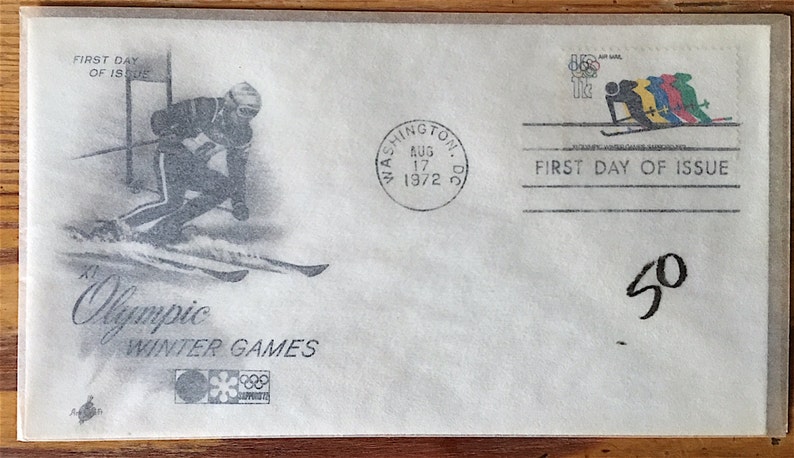1972 Winter Olympic USPS First Day Issue Covers in Paper Sleeves - Etsy