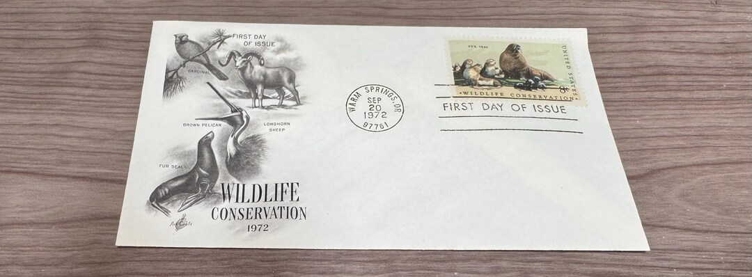 First Day Issue Fur Seal Wildlife Conservation Stamp and Cover ...