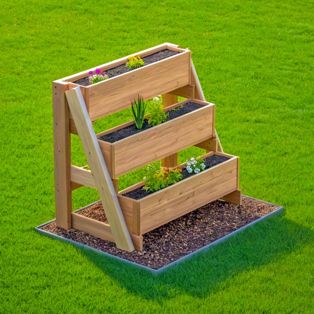 3-tier Raised Planter Box Plans: DIY Vertical Garden (PDF Download) - Etsy