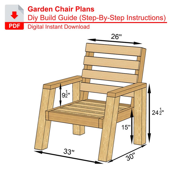 Patio Arm Chair Plans - Etsy
