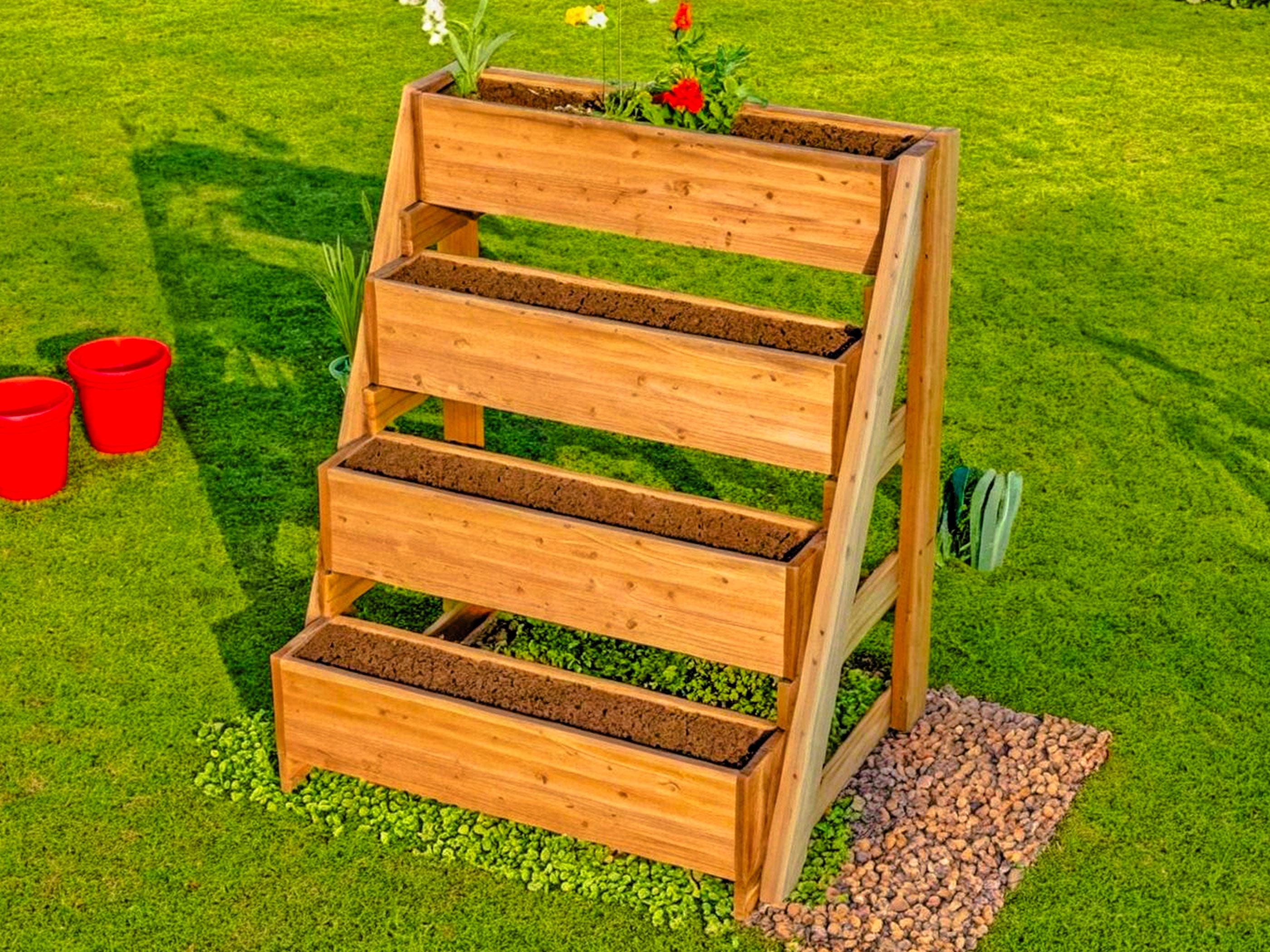 DIY 4-tier Vertical Planter Box Plans: Balcony Garden PDF Build Guide ...