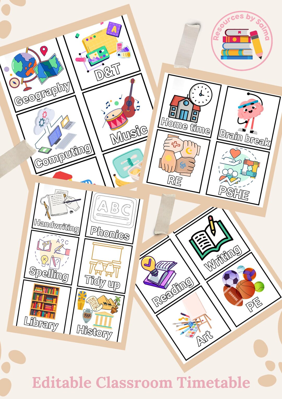 Editable Classroom Visual Timetable | Digital Instant Download ...