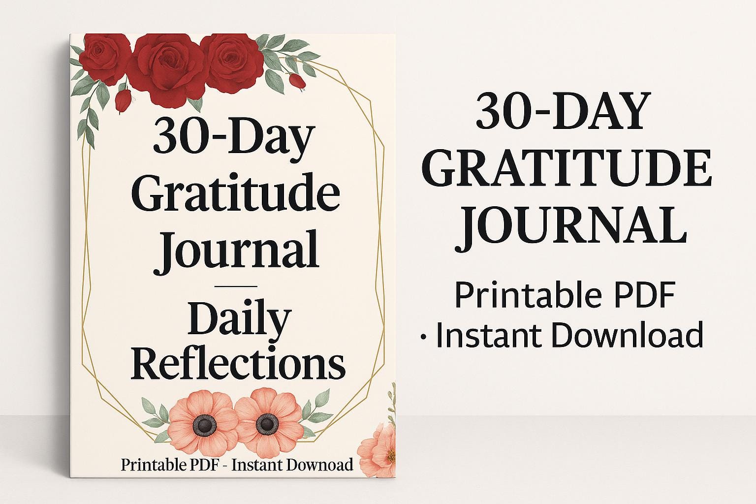 30-day Gratitude Journal Printable – Daily Reflections for Self-care ...