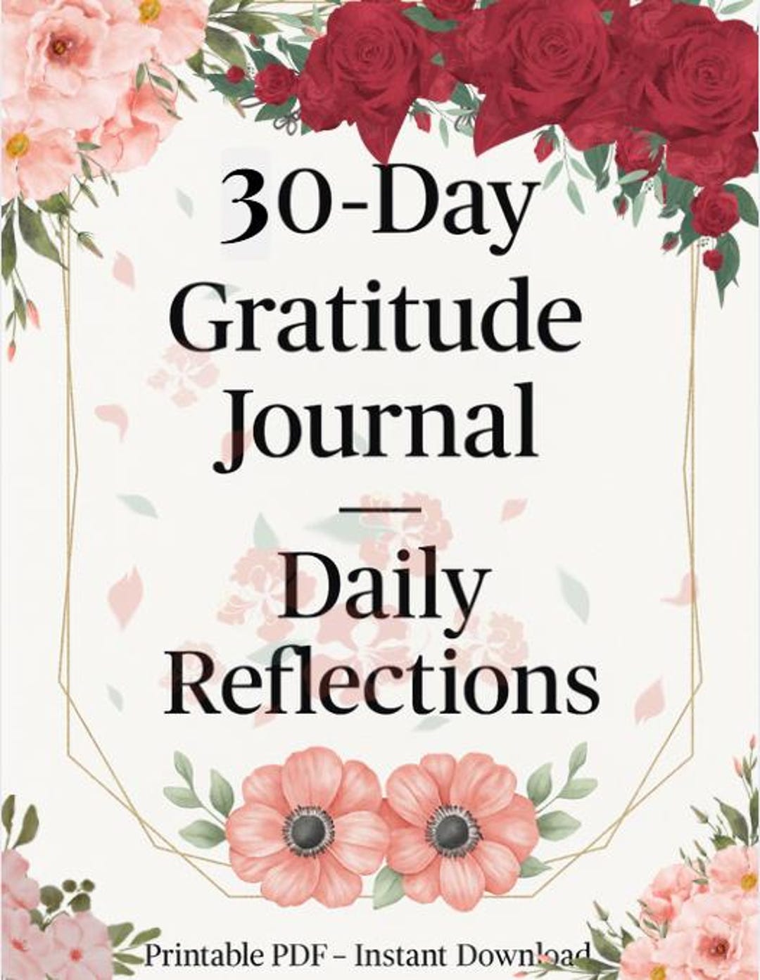30-day Gratitude Journal Printable – Daily Reflections for Self-care ...
