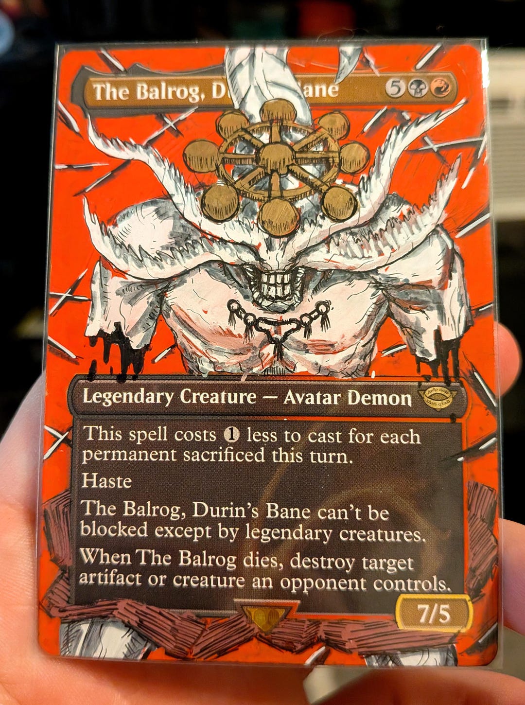 Sacred Treasure Balrog MTG Card Alter - Etsy