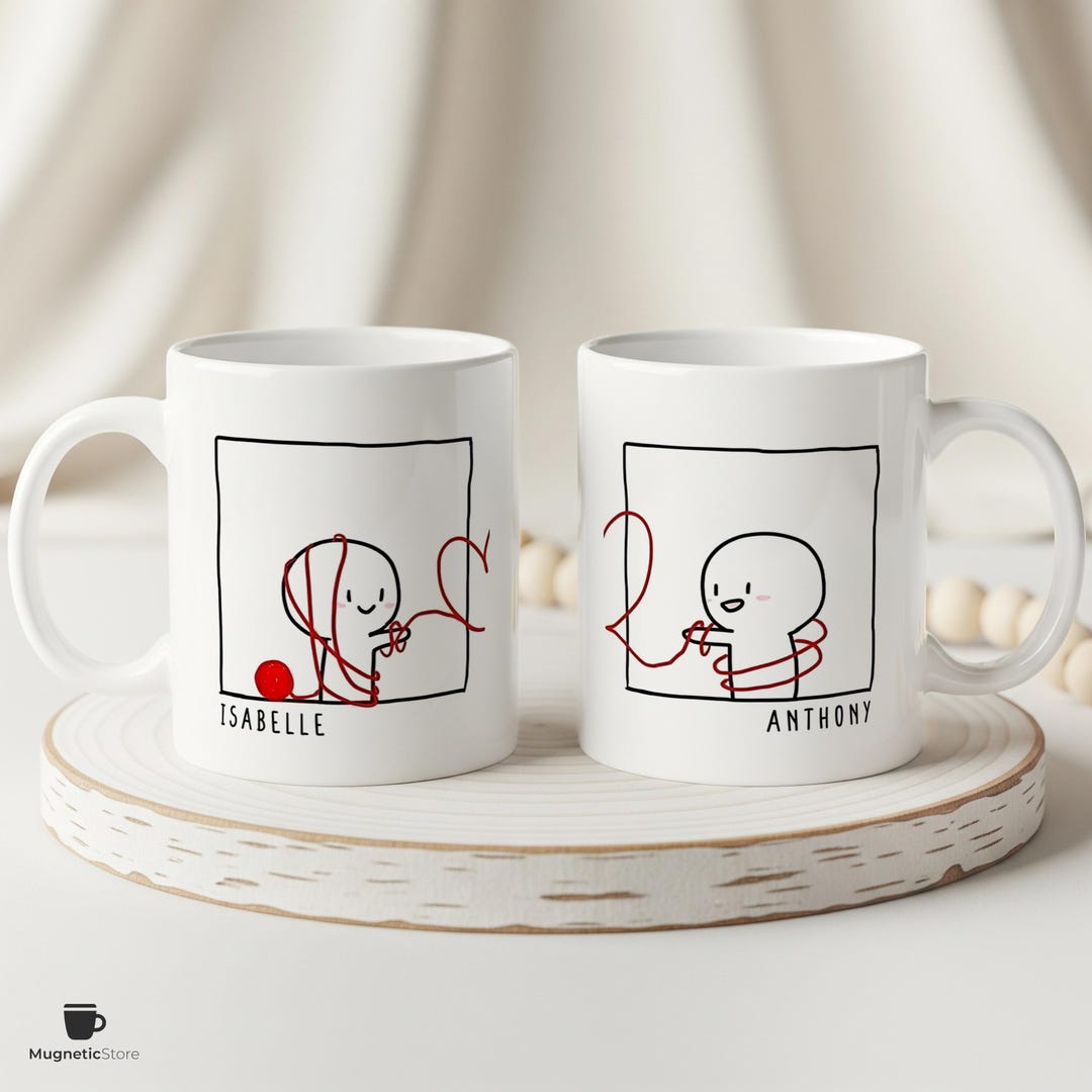 Personalized Couple Mug Set His and Hers, Custom Engraved Pottery ...