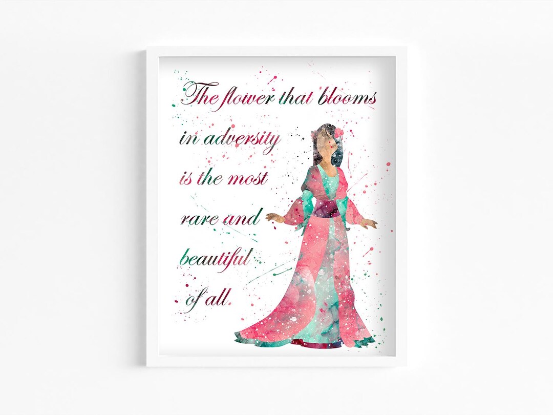 Mulan Quote Watercolor Print | Princess Colorful Wall Decor Picture - Etsy