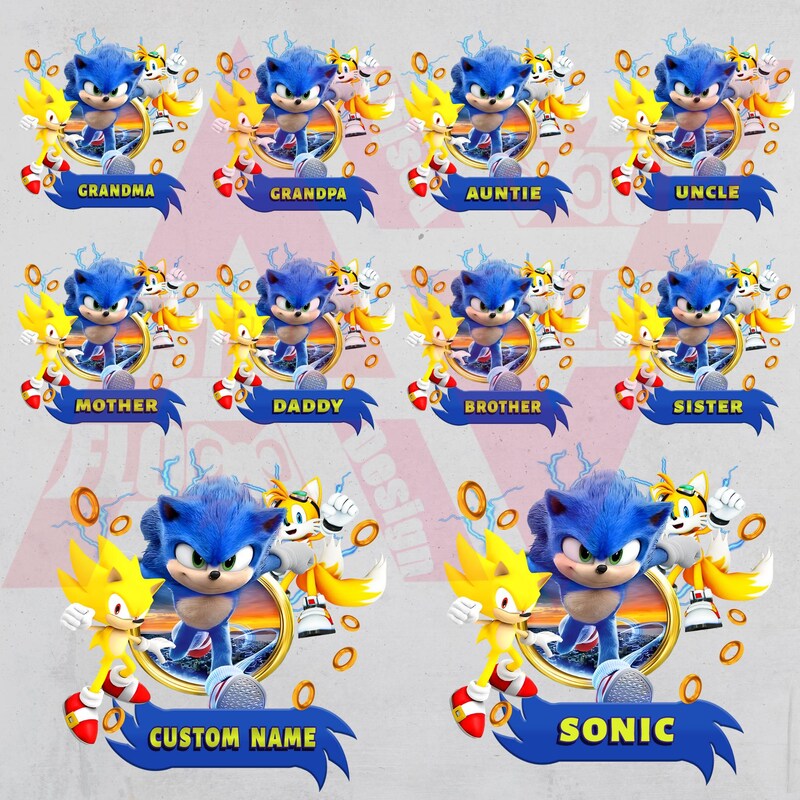 Sonic Name Tag - Etsy