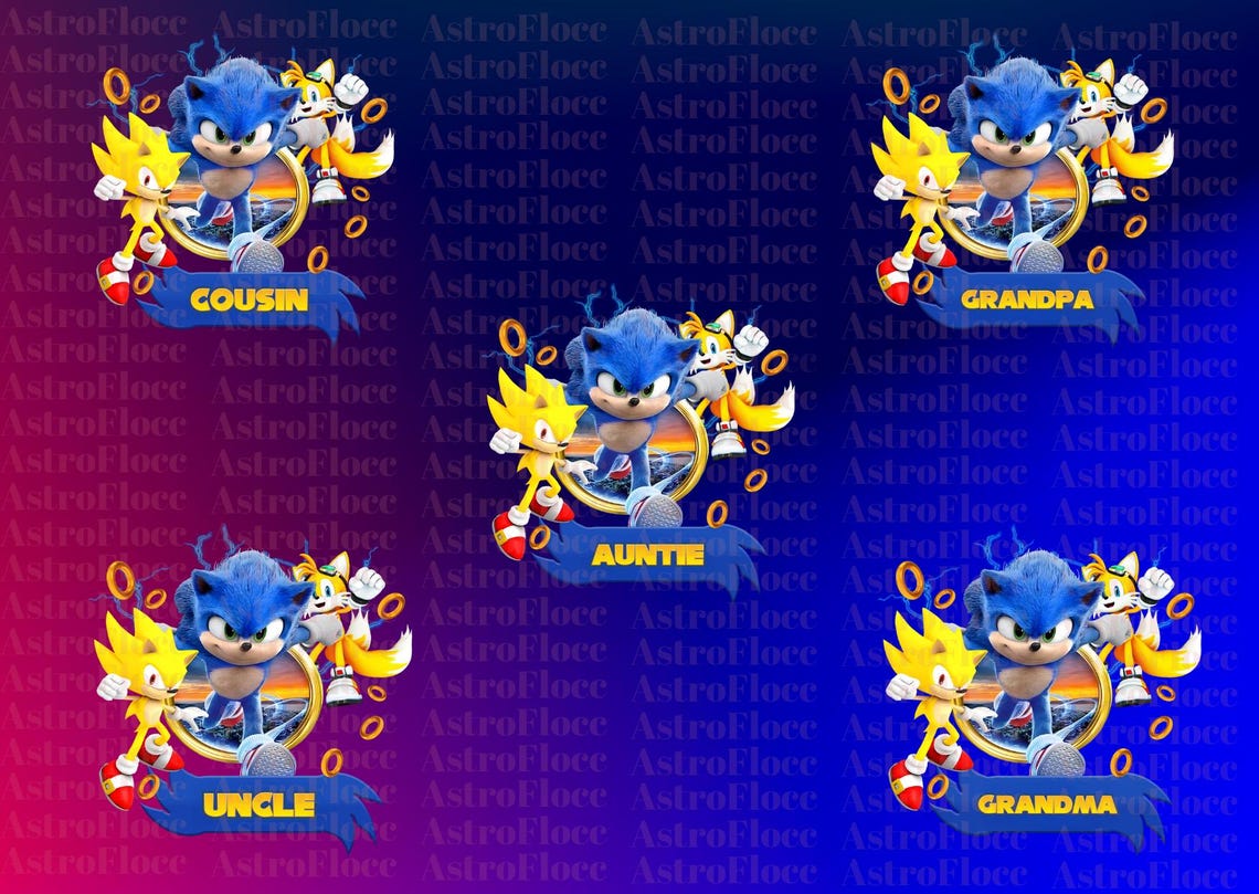 Sonic Family PNG Bundle, Personalized Name Digital Download |sonic ...