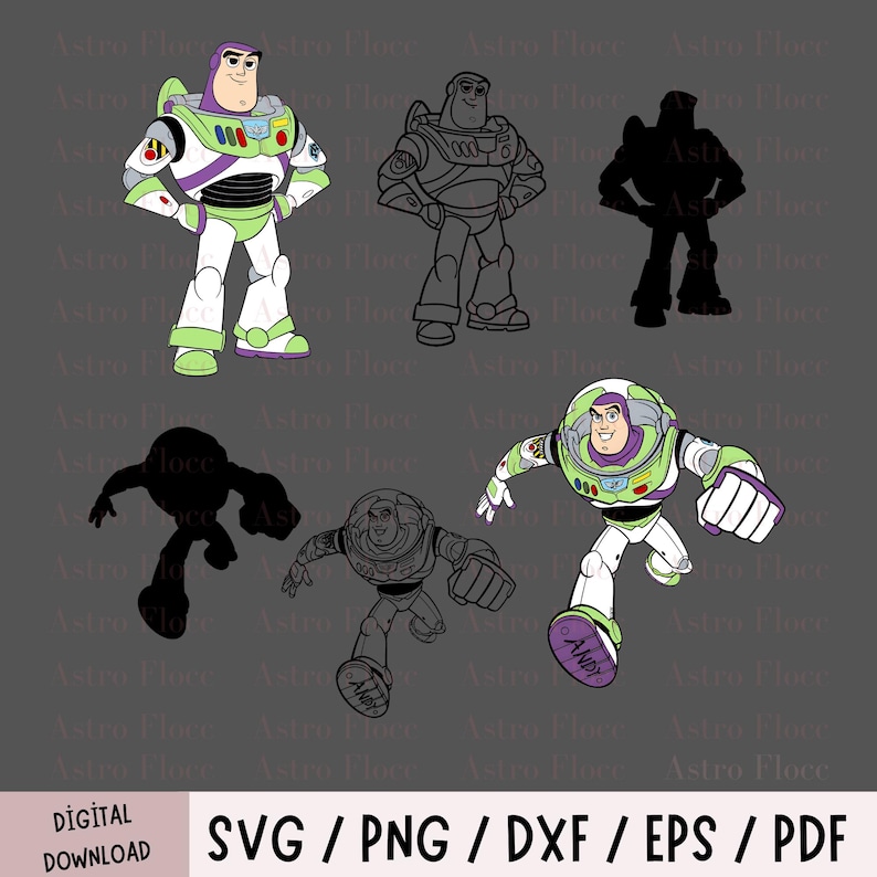 Buzz Lightyear Clipart Bundle, Toy Story Svg Cut Files for Cricut ...