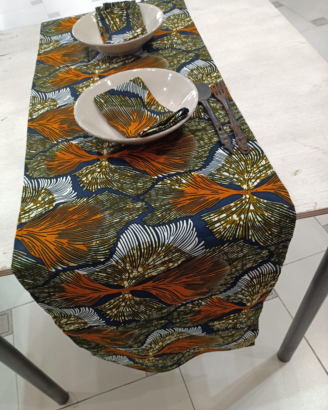 Table Runner and Napkin Set, African Print Table Runner, Tablecloth and ...