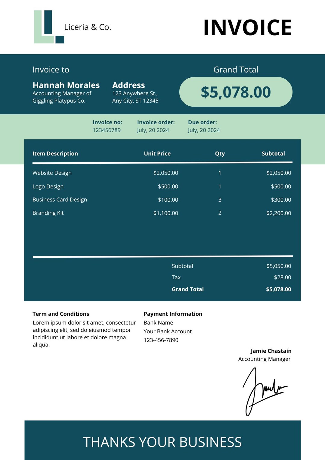Sage Green Invoice Template | Minimalist Canva Invoice (A4) - Etsy UK