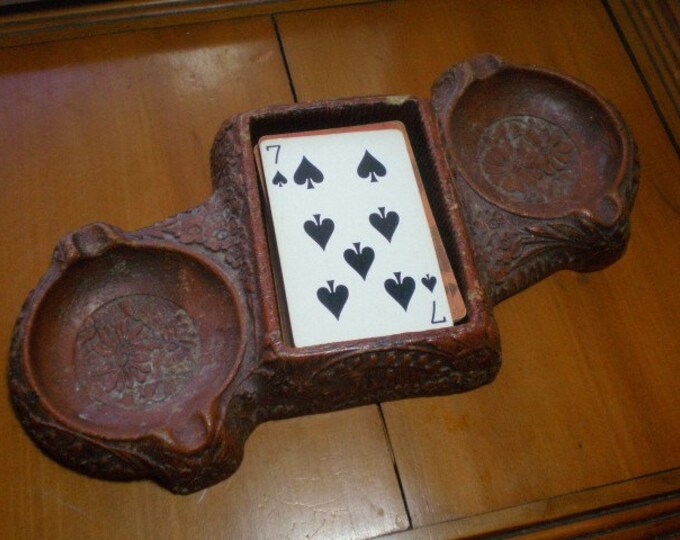 Molded Wood Pulp Statuary, Poker Deck Holder and Ash Tray, 1940's to ...