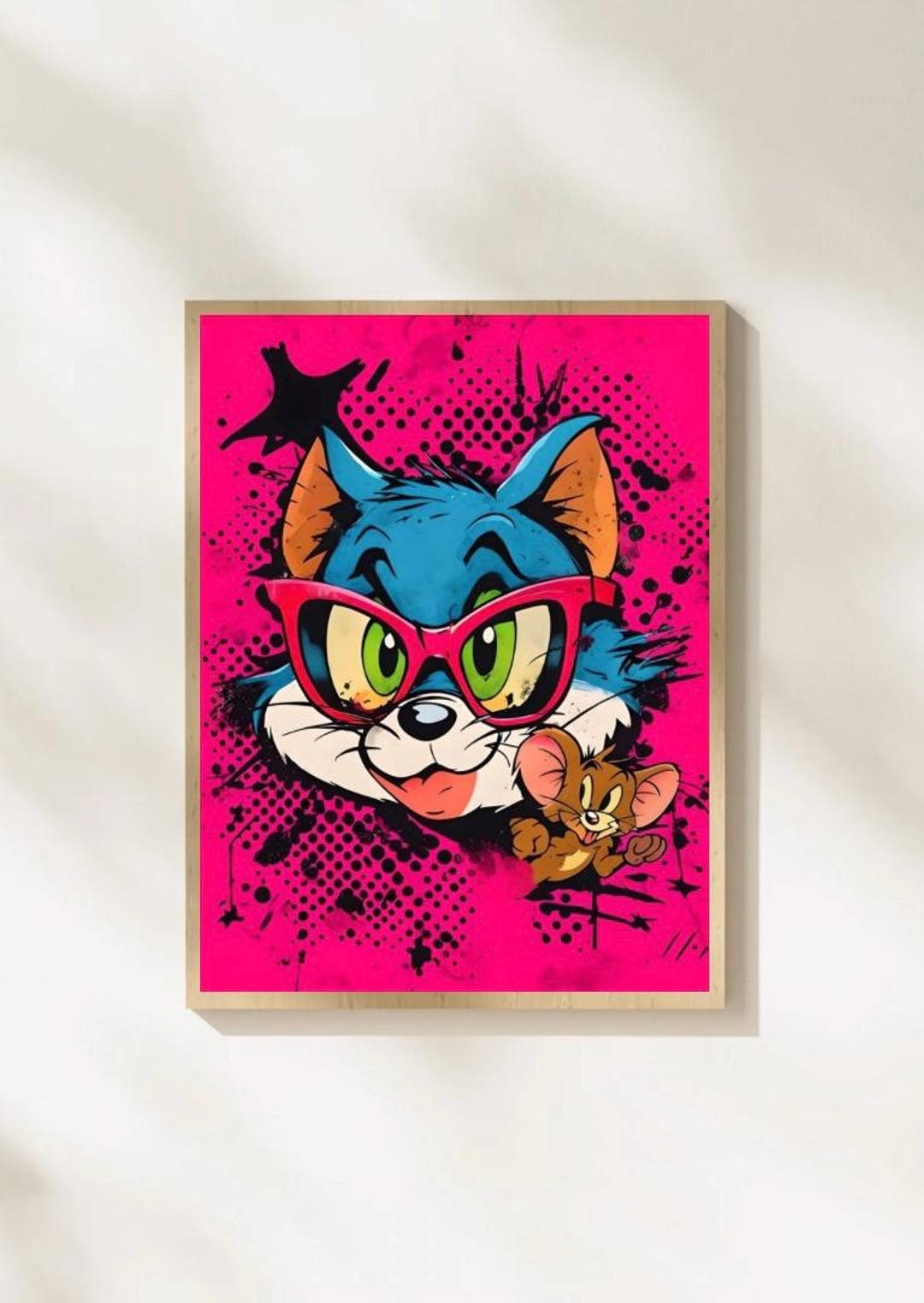 Tom and Jerry Pop Art Print, Retro Tom & Jerry Poster, Funny Cartoon ...