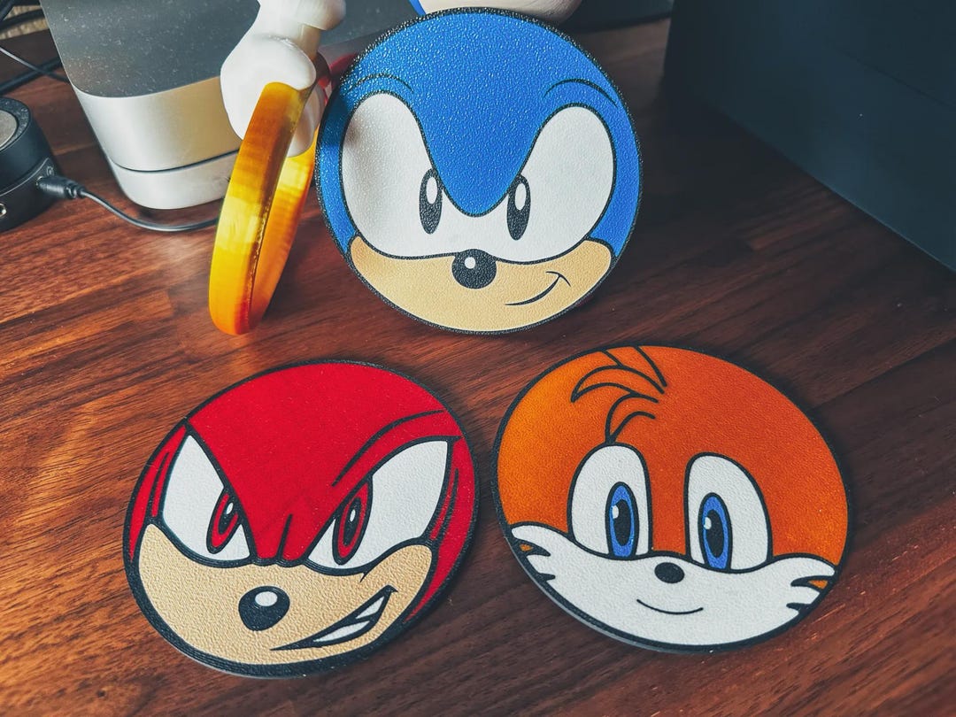 Sonic the Hedgehog Trio Coaster Set - Etsy