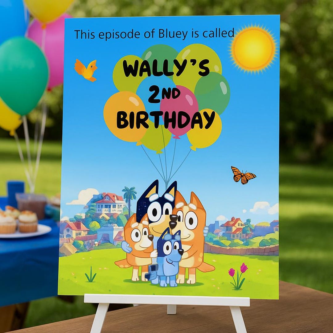 Bluey Birthday Sign (editable Digital Version Using Canva) - Etsy UK