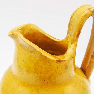 Antique French Pitcher Yellow Glazed Terracotta Pitcher - Etsy