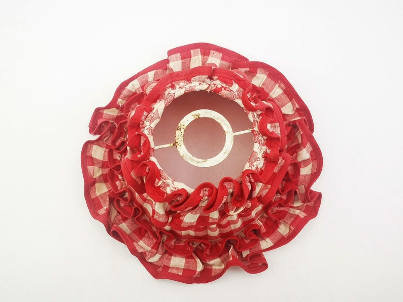 Vintage French Lamp Shade Red Gingham Fabric Red Vichy - Etsy