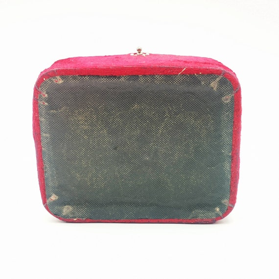 Antique French sewing box covered in red silk velvet… - Gem
