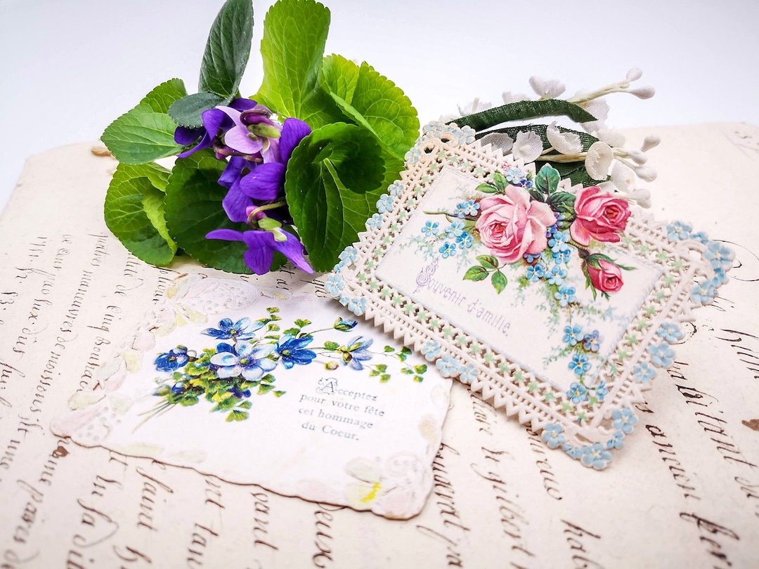 Antique French Small Size Paper Lace Cards, Paper Lace and Die Cut ...