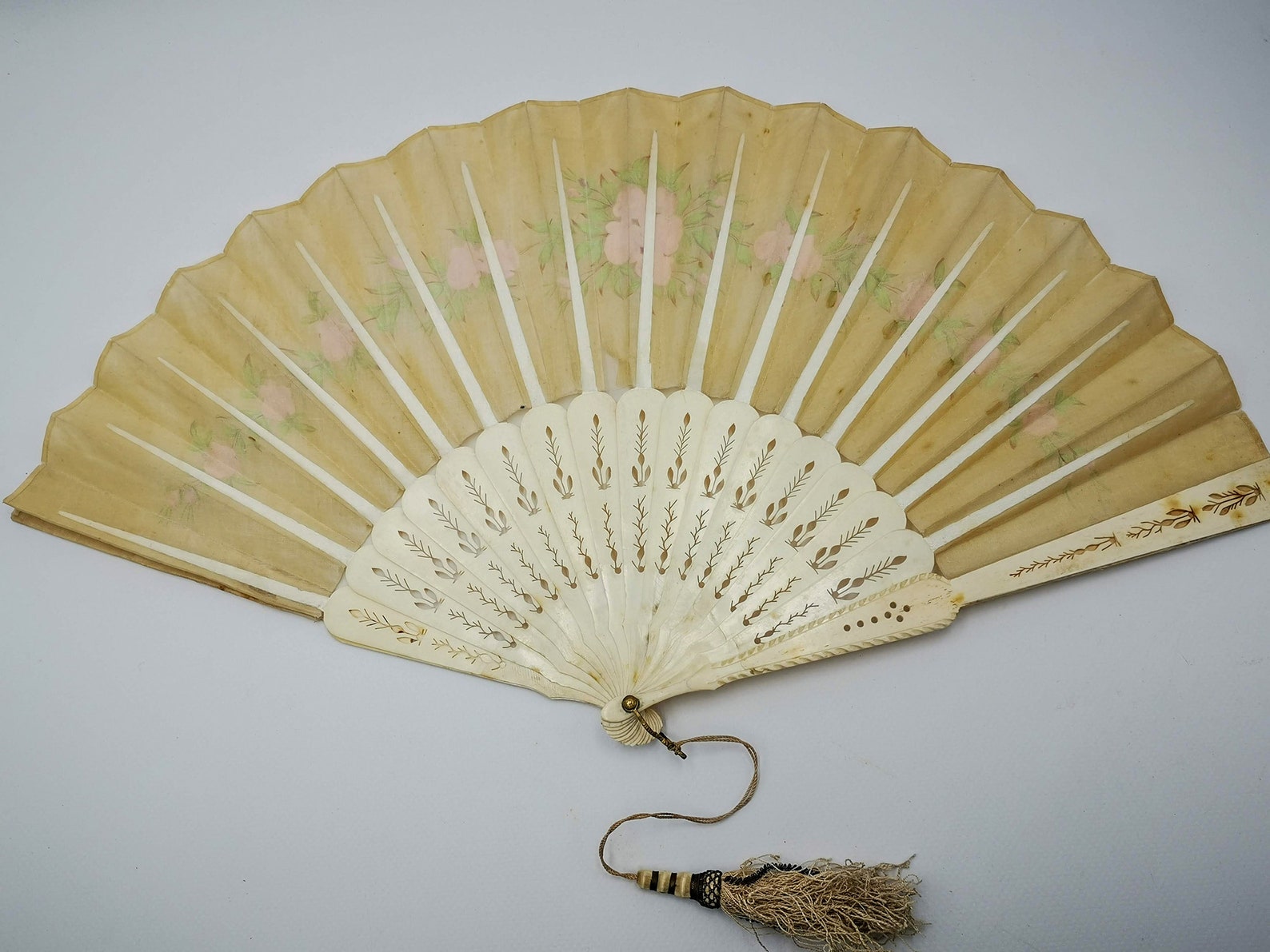 Antique French Hand Fan Folding Fan Fretworked & Engraved | Etsy