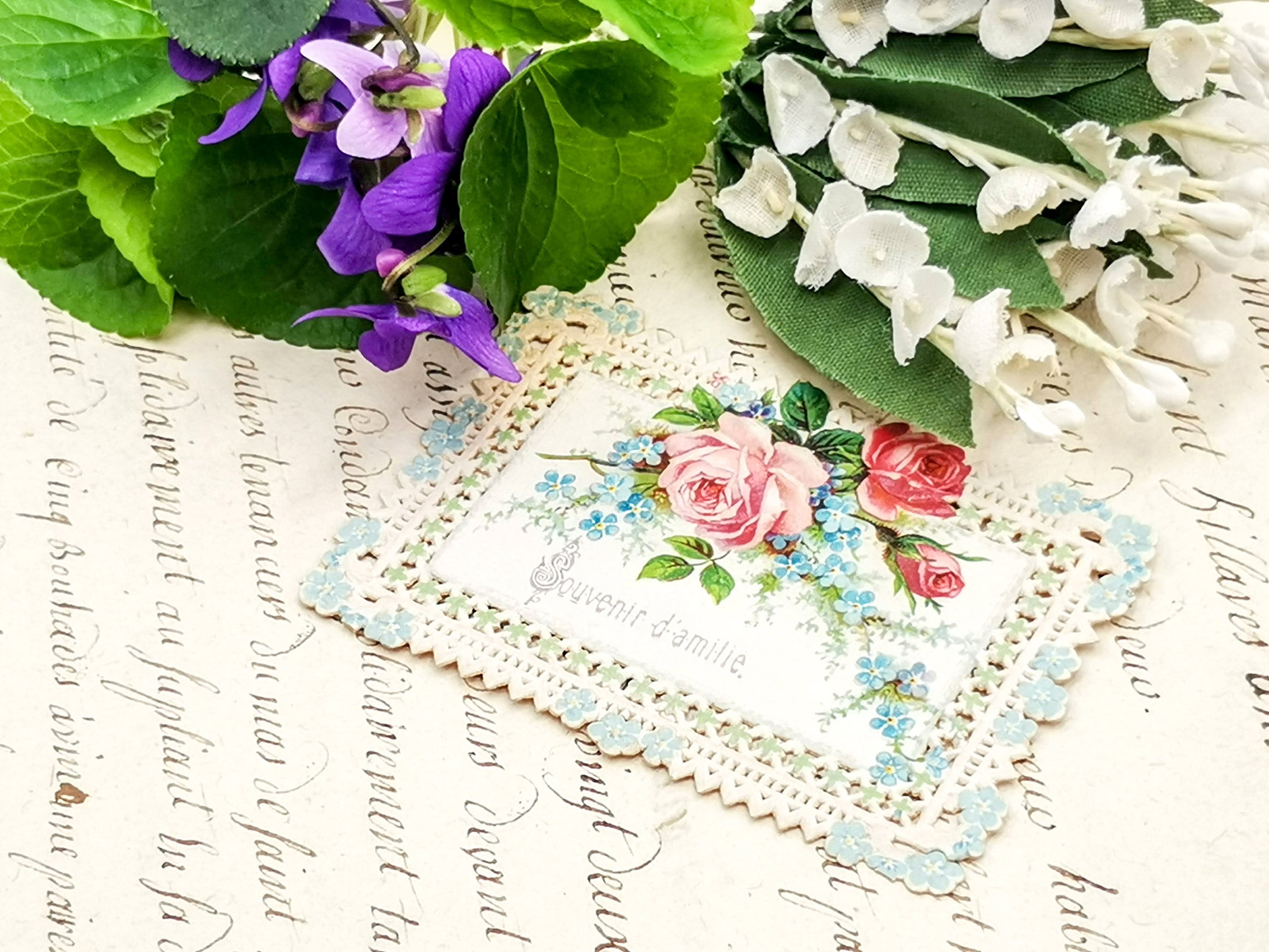 Antique French small size paper lace cards paper lace and die | Etsy