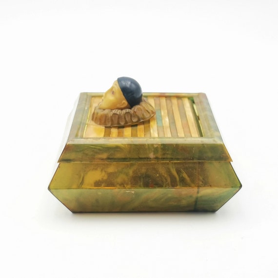 Antique French celluloid powder box, Art Decò powder … - Gem