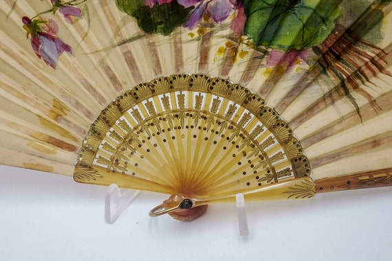 Antique French hand fan with original box, folding fa… - Gem