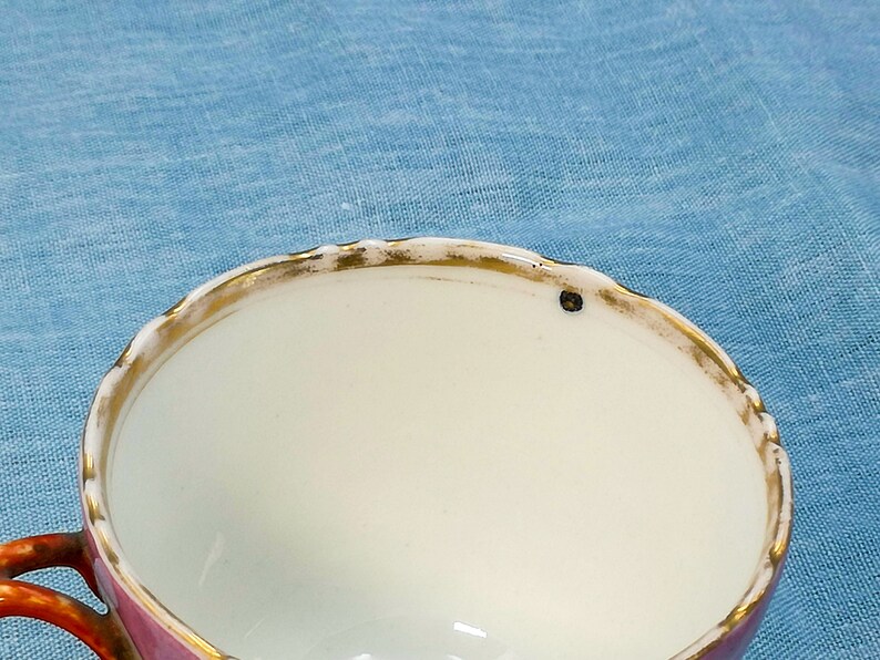 VIEUX PARIS Antique French Tea Cup & Saucer Pink With Antique - Etsy