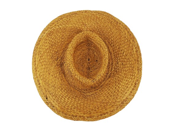 Antique French Straw Hat, Late 1800s, Woven Straw Far… - Gem