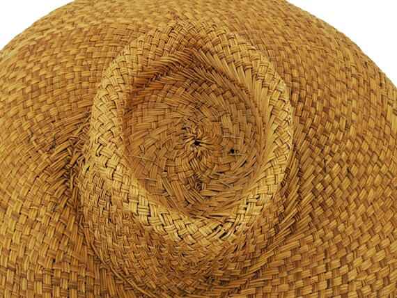 Antique French Straw Hat, Late 1800s, Woven Straw Far… - Gem