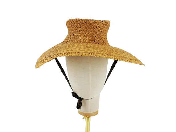 Antique French Straw Hat, Late 1800s, Woven Straw Far… - Gem