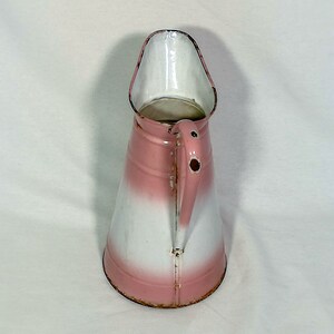 Antique French Enameled Body Pitcher, Pink to White Shades, Shabby Chic ...
