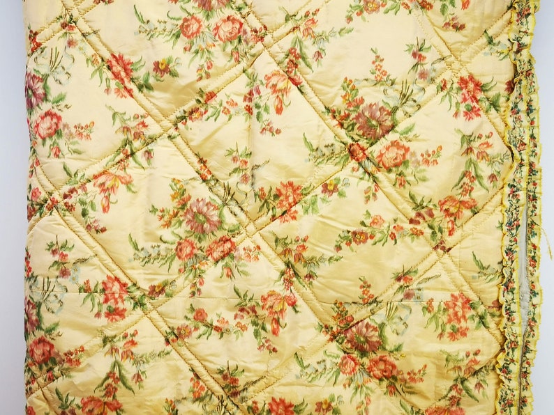 Antique French QUILT Boutis Chiné Silk With Design of Roses - Etsy