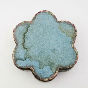 Antique Italian Box, Flower Shape Box, Covered With Marbled Paper, Hand ...